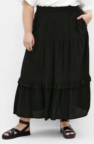 City Chic Avianna Tiered Maxi Skirt
