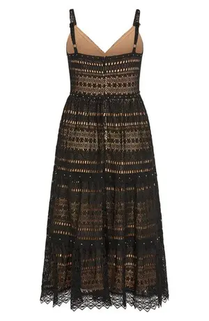 City Chic Mia Lace Fit-and-flare Midi Dress