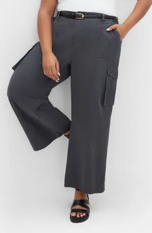 City Chic Mia Cargo Wide Leg Pants - Washed