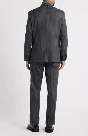 ALLSAINTS Ross Slim Fit Striped Wool Suit