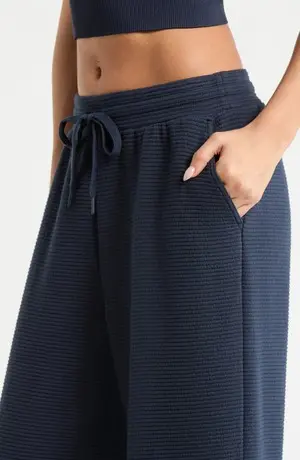Zella Ottoman Wide Leg Ankle Pants - Navy Sapphire