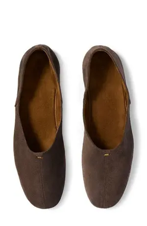 Khaite Jane Suede Ballet Flat - 491 Sable