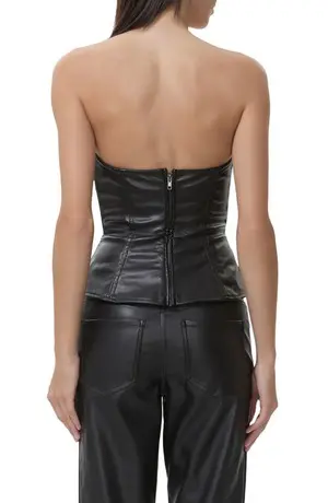AFRM Torri Strapless Faux Leather Top