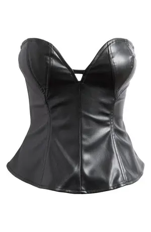 AFRM Torri Strapless Faux Leather Top