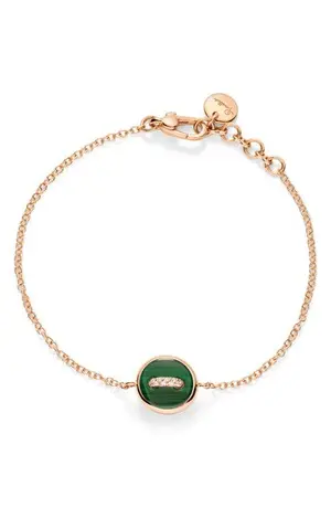 Pomellato Pomellato Pom Pom Dot Ring Bracelet In 18k Rose Gold With Malachite And Diamonds Malachite