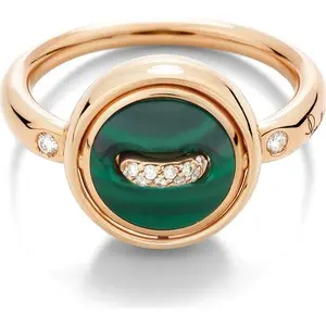 Pomellato Pom Pom Dot Malachite & Mother Of Pearl Ring - 18k Rose Gold/malachite