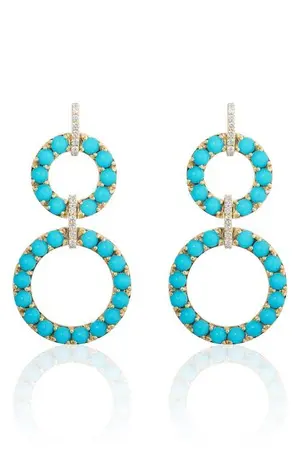 Turquoise Diamond Drop Earrings