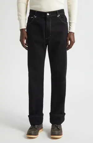 PHIPPS Standard Studded Slim Straight Leg Jeans - Black