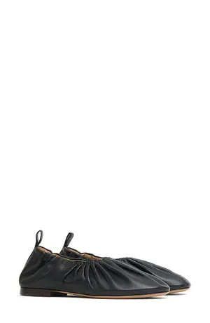 MANSUR GAVRIEL Ruched Ballerina Flat - Black