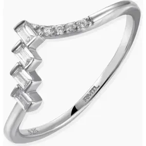 RACHELMENT Hava Ring With Baguette And Micro Stones - Silver
