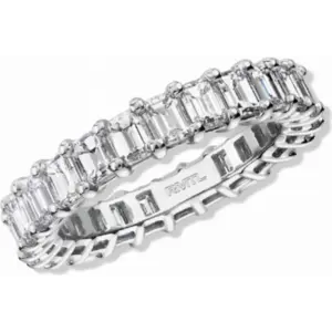 RACHELMENT Elisa Square Eternity Band With Cubic Zirconia In Sterling - Silver