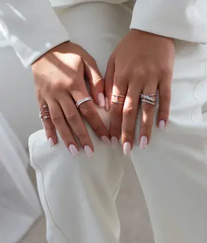 RACHELMENT Elisa Square Eternity Band With Cubic Zirconia In Sterling - Silver