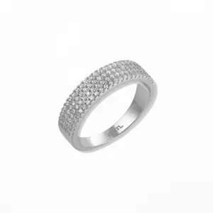 RACHELMENT Hanna Pave Cubic Zirconia Ring - Silver