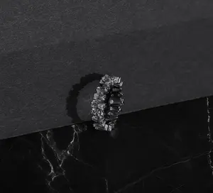 RACHELMENT Everly Ring With Round And Baguette Cubic Zirconia - Silver