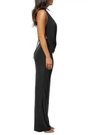 JLUXLABEL Dawn Drape Halter Maxi Dress - Black