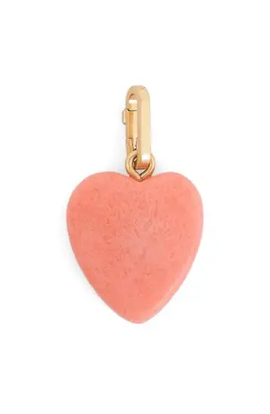 Clare V. Heart Charm - Vintage Gold/coral
