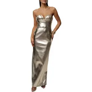 JLUXLABEL Metallic Strapless Dress