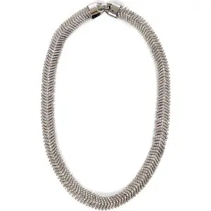 Clare V. Herringbone Pavé Collar Necklace - Clear