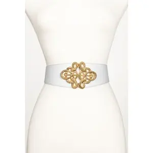 RAINA BELTS Christian Corset Leather Belt - White