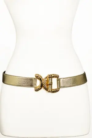 RAINA BELTS Viper D-link Buckle Leather Belt - Gold