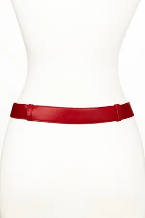 RAINA BELTS Viper D-link Buckle Leather Belt - Red