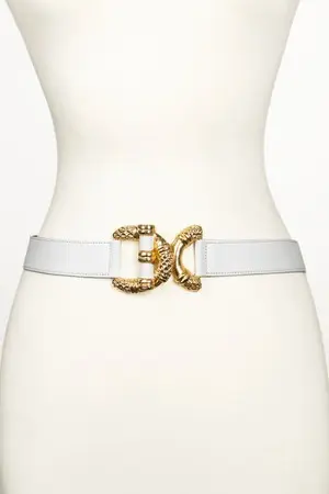RAINA BELTS Viper D-link Buckle Leather Belt - White