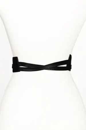 RAINA BELTS Wrap Leather Belt - Black