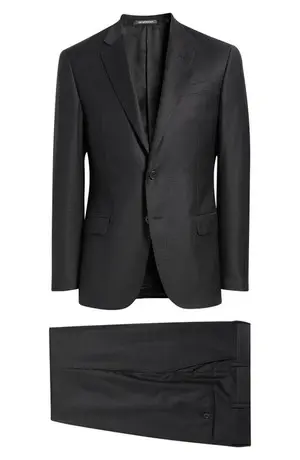 Emporio Armani Black Microcheck Wool Suit