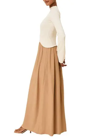 Solid & Striped Soglio Long Sleeve Maxi Sweater Dress - Camel
