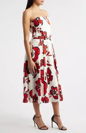 Sam Edelman Strapless Belted Stretch-cotton Dress