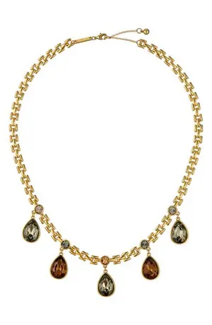 Ted Baker London Davina Crystal Drop Necklace - Gold Tone/topaz Crystal