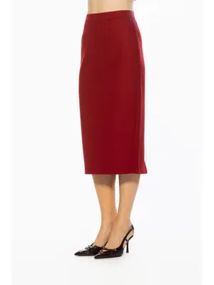 ALEXIA ADMOR Midi Pencil Skirt With Waistband - Red