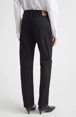TOTEME Low Rise Straight Leg Jeans - Black