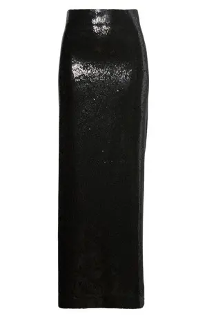 TOTEME Sequin Column Maxi Skirt - Black