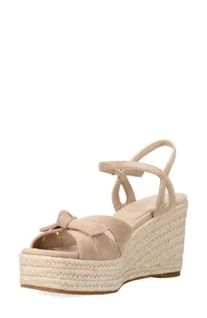 Pelle Moda Elbie Espadrille Platform Wedge Sandal - Latte
