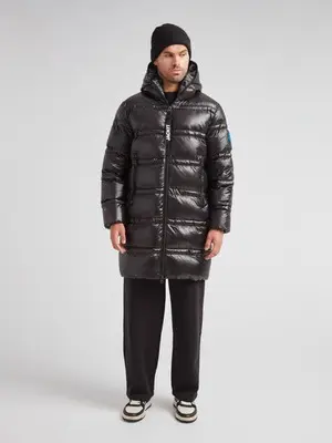 JACK1T R4d Tramline Hooded Long Puffer Coat
