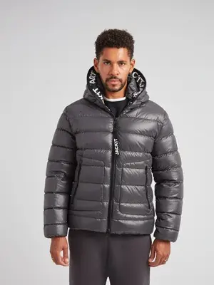 JACK1T R4d Tramline Hooded Puffer Jacket - Graphite