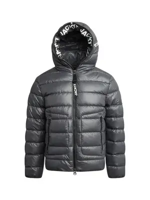 JACK1T R4d Tramline Hooded Puffer Jacket - Graphite