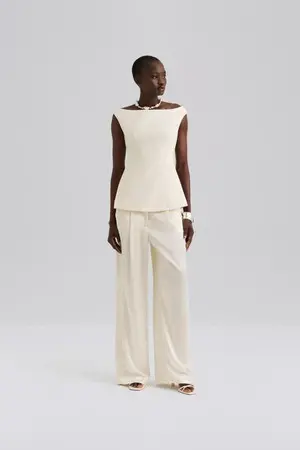 MALINA Half Off Shoulder Top - Vanilla