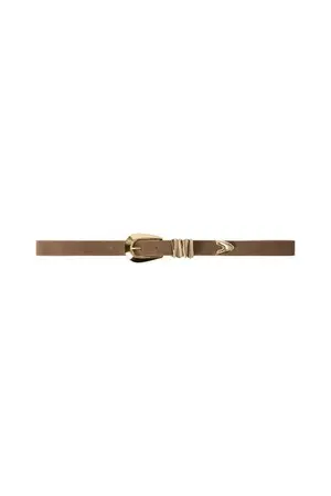MALINA Azelia Buckle Leather Belt - Taupe