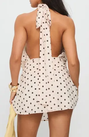 Princess Polly Natalea Polka Dot Halter Romper