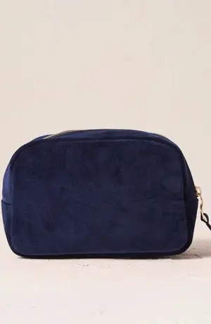 ELIZABETH SCARLETT Celestial Velvet Makeup Bag - Navy