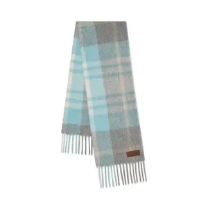 Mulberry Oversized Check Textured Scarf Grey-light Blue