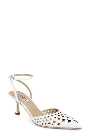 Badgley Mischka Omelia Pointed Toe Pumps - White Patent