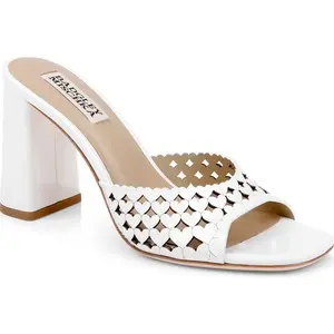 Badgley Mischka Laser-cut Heart Sandal - White Patent