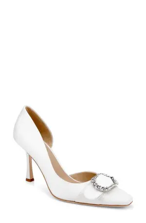 Badgley Mischka Odyssey Half D'orsay Pump - White Crepe