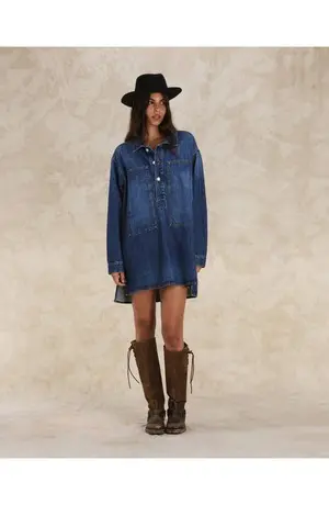 FORTELA Denim Shirt Dress