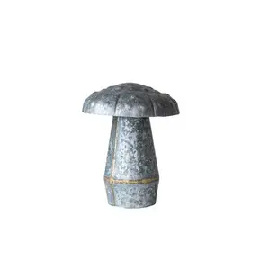 STORIED HOME Galvanized Metal Indoor/outdoor Mushroom Décor - Grey