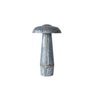 STORIED HOME Large Galvanized Metal Indoor/outdoor Mushroom Décor - Grey