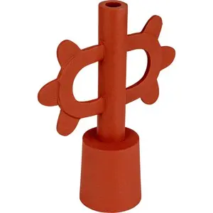 STORIED HOME Scalloped Taper Candleholder - Orange